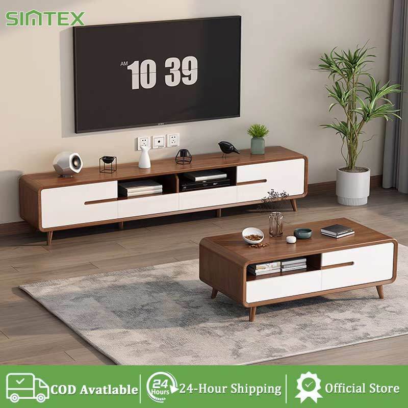 【On Hand】Nordic Simple Wooden TV Cabinet Modern Simple TV Stand Living ...
