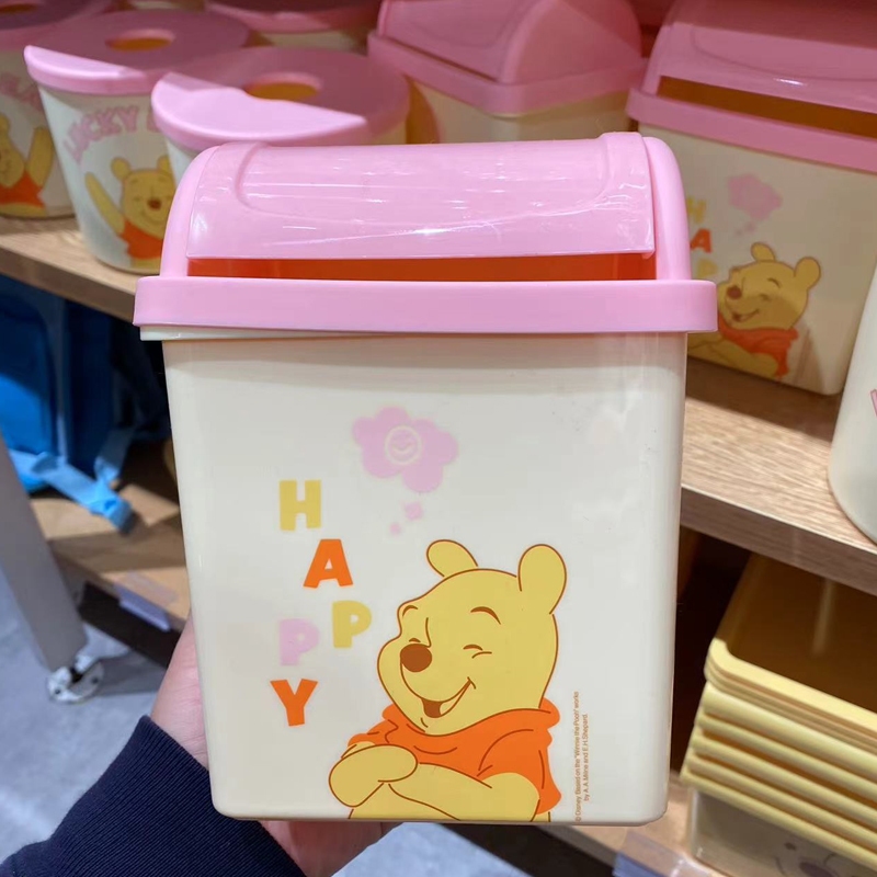Miniso MINISO MINISO Happy Winnie the Pooh Desktop Small Trash Can ...