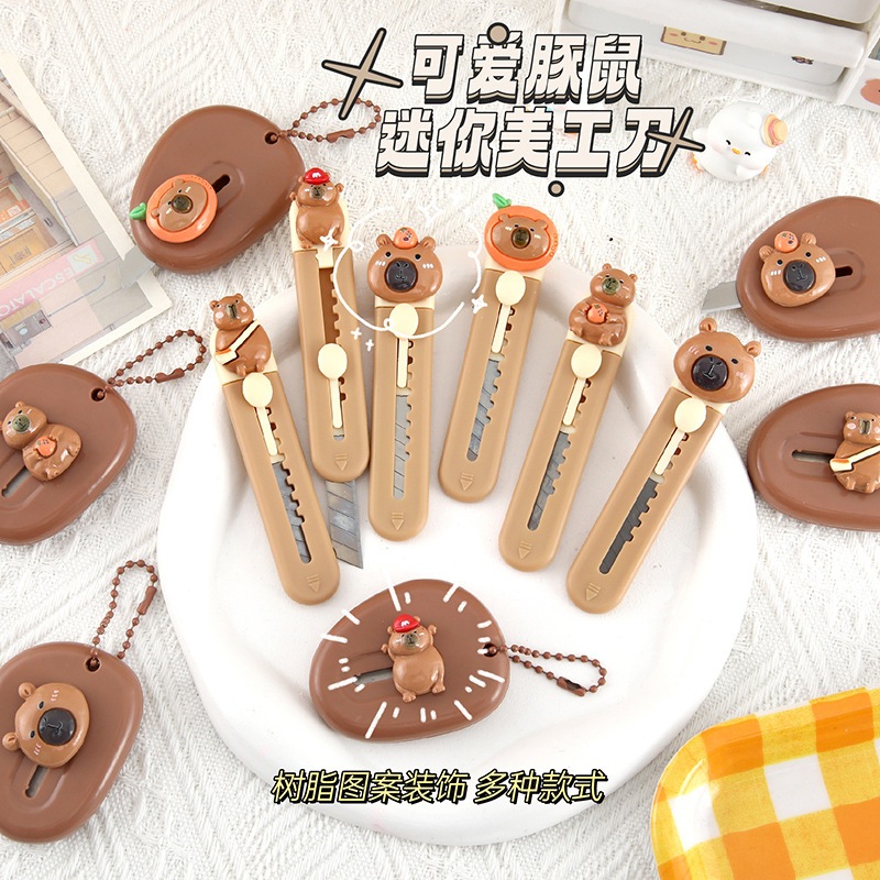 Cute Mini Capybara Paper Knife Cartoon Utility Knife Student Portable ...