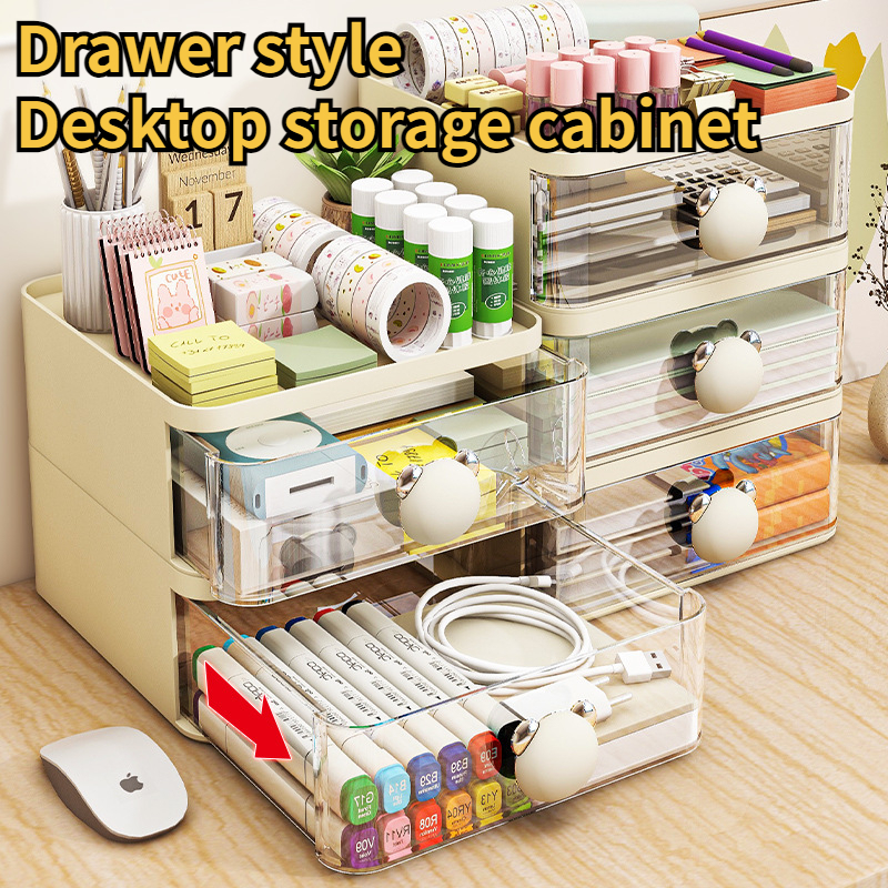 ABS/PP 3/4 layer drawer Storage cabinet organizer Desktop Box Drawer ...