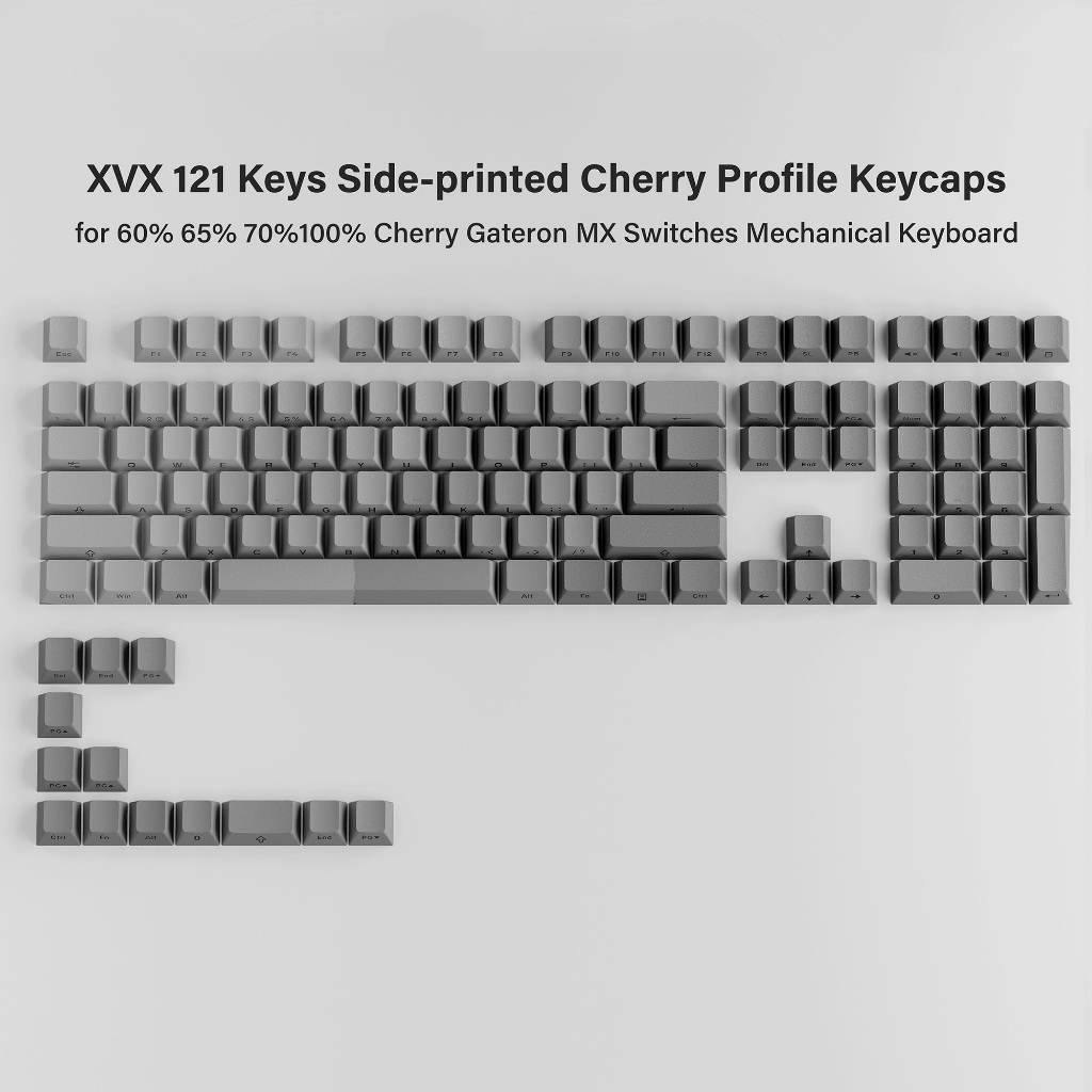 XVX Horizontal gradient ink gray keycap with side engraved translucency ...
