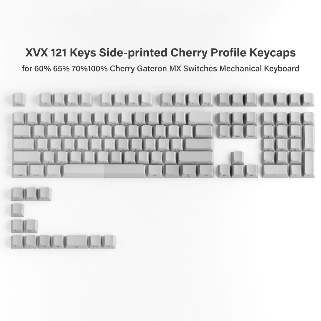 XVX Horizontal gradient light gray flow shadow keycap with side ...