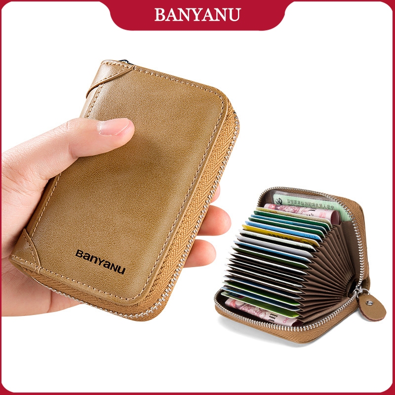 BANYANU Small Driver License Holder Bag Original Cowhide Genuine ...