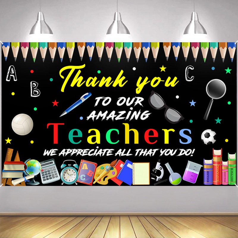 5x3ft Teacher Appreciation Week Backdrop Banner School Classroom ...