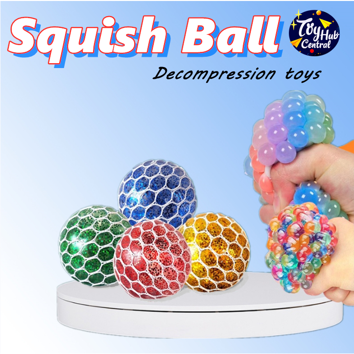 Mesh Squish Ball Stress Reliever Toys Grape Ball Toy Squishy Ball Toys ...