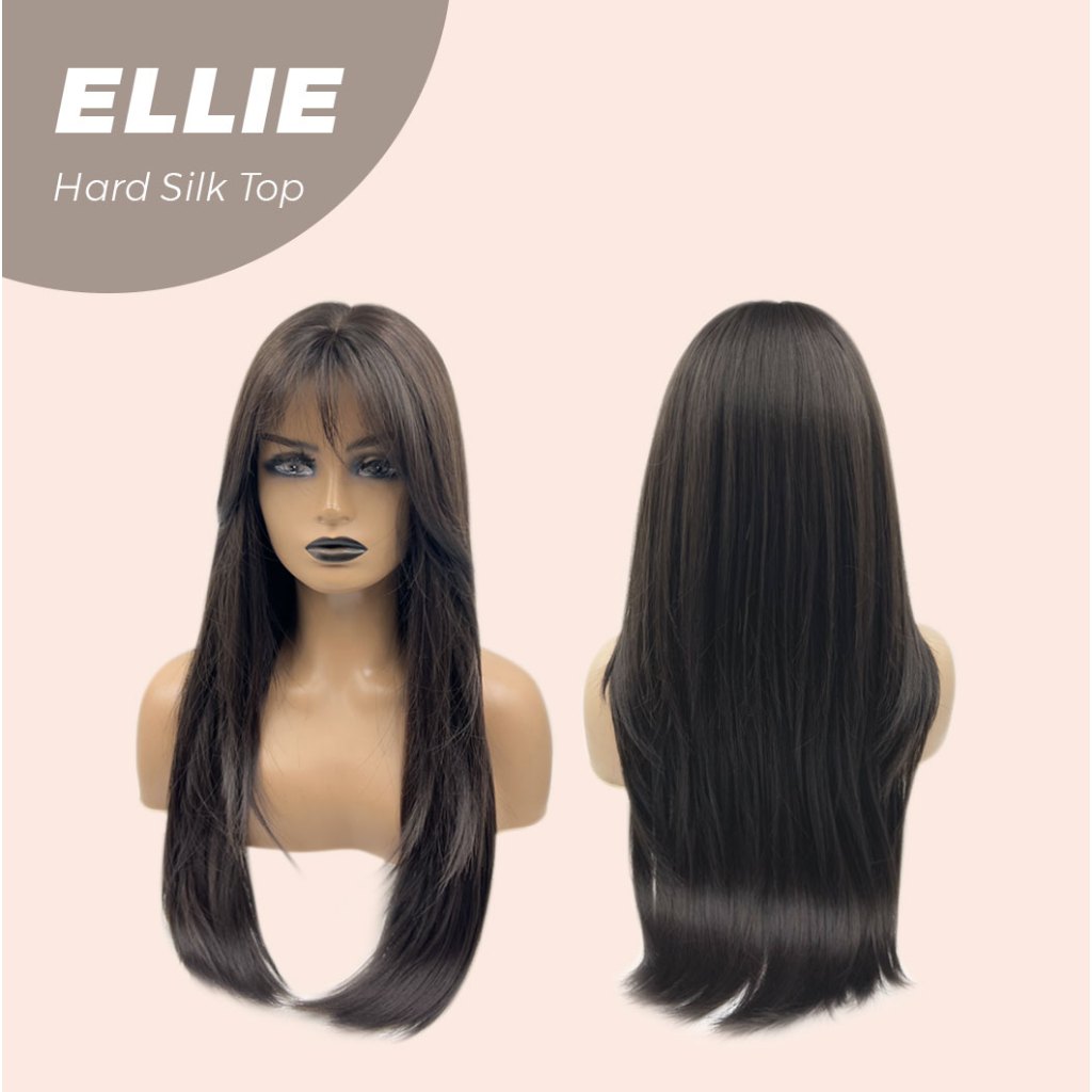JBSELECT4YOU 65cm Wig Female Long Wolf Cut Hair Tea Black Darkest Brown ...