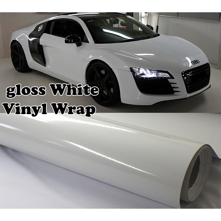150cm White Glossy Gloss Wrap Vinyl Covering Film Sticker Decal Roll ...