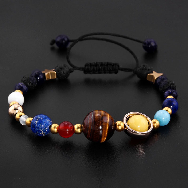 Natural Lava Stone Diffuser Bracelet Galaxy Planets Solar System ...