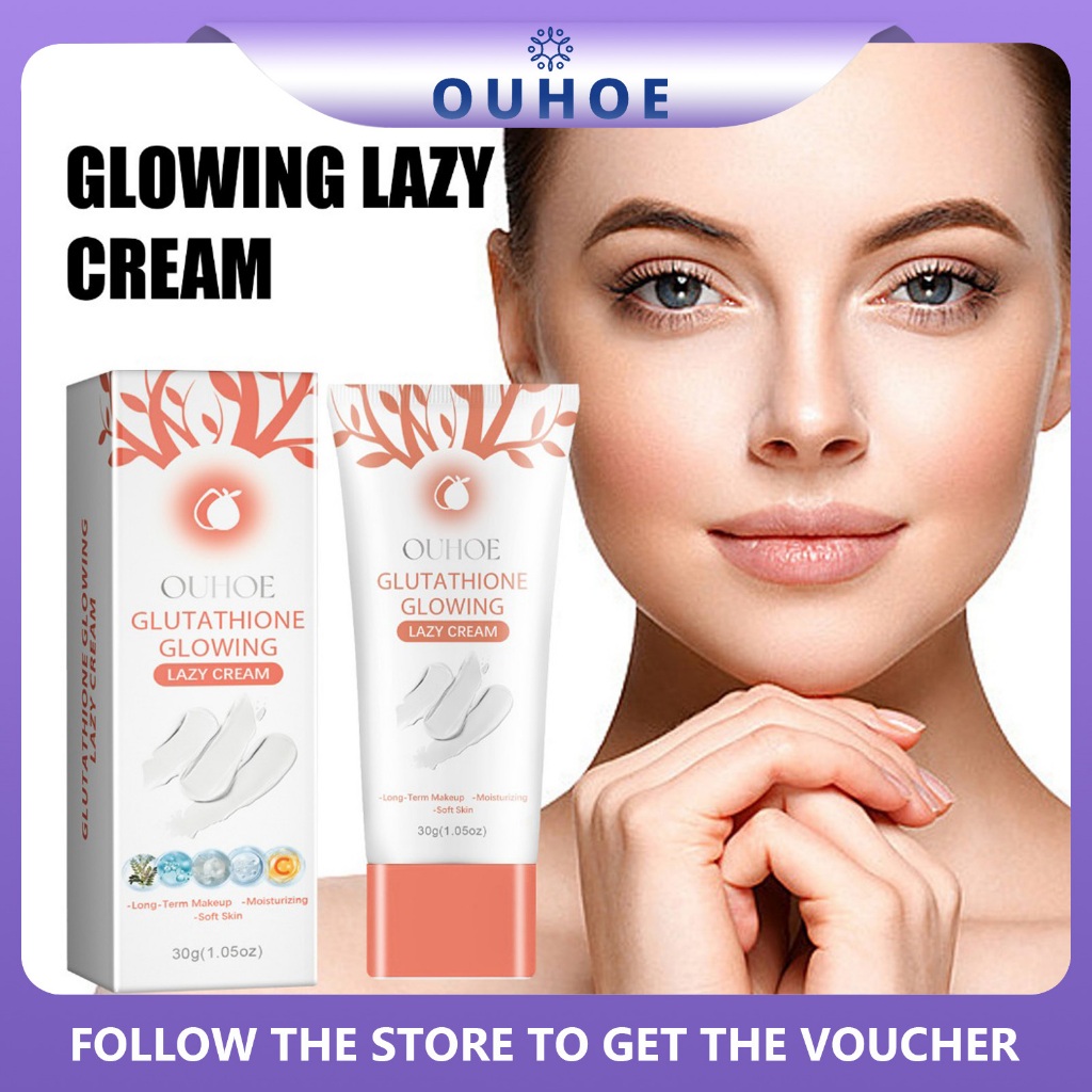OUHOE Glutathione Glowing Lazy Cream Removal Dark Spot Whitening Facial ...