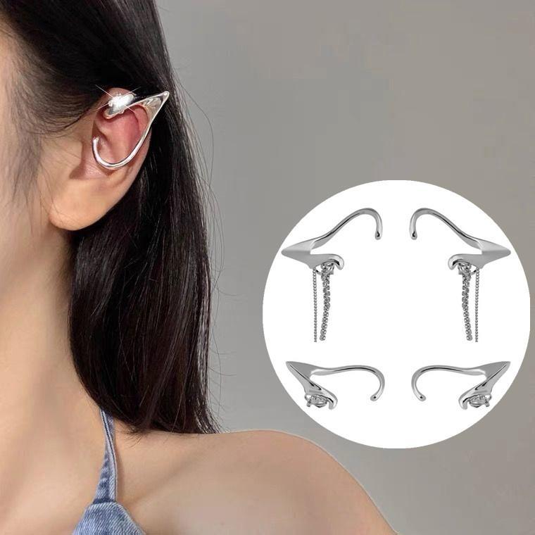 Elf ear earrings with high sense tassel without ear hole unique ear ...