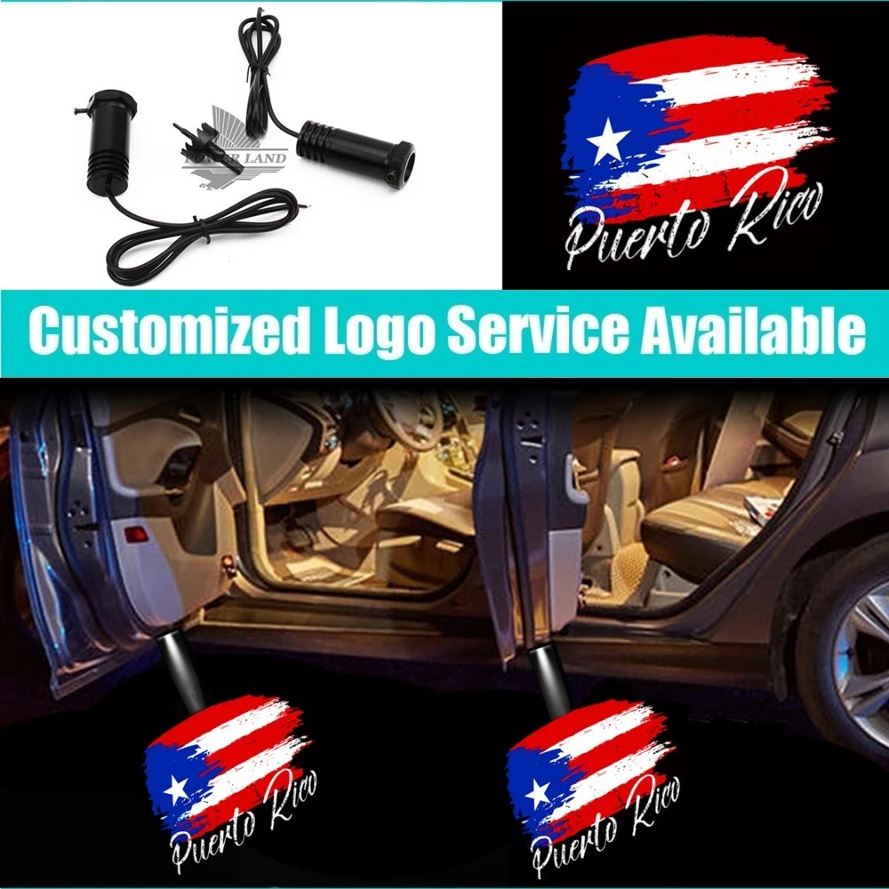 2 Pieces Wired Led PUERTO RICAN FLAG OF PUERTO RICO Logo Shadow Lights ...