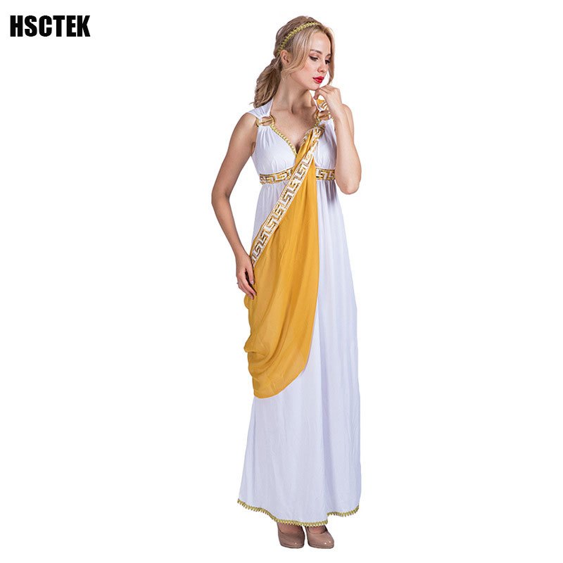 Hsctek Athena Queen Greek Goddess Costume Cosplay for Adult Women ...