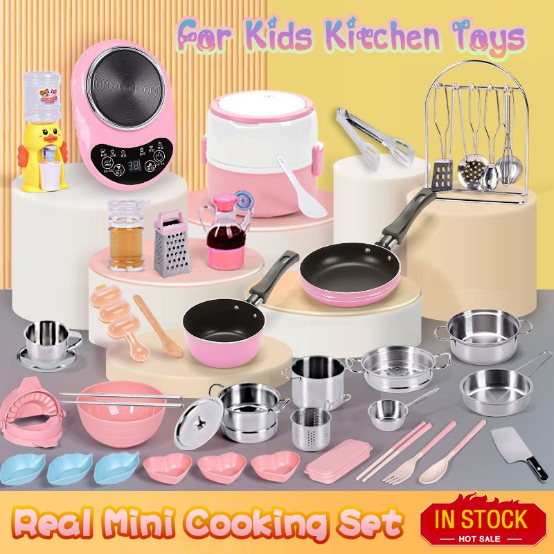 24 piece set Real Cooking set Toys for Girls Kids Kitchen toy set ...