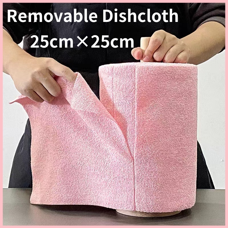 60pcs/3Roll 25cm×25cm Kitchen Rag/Removable Dishcloth/Microfiber Cloth ...