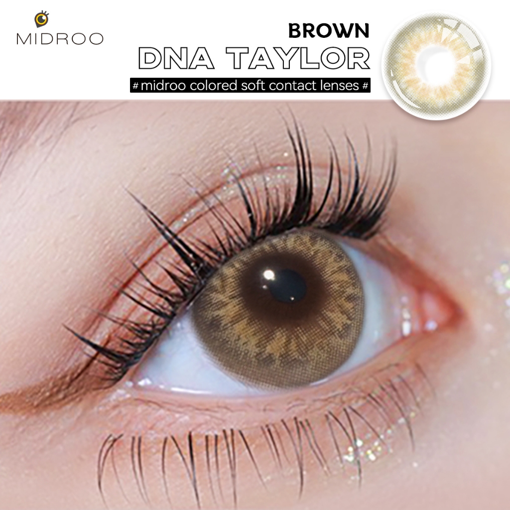 Midroo 2 Pcs 14.0mm Taylor Brown Hazel Contact Lens Annual Replace Soft ...