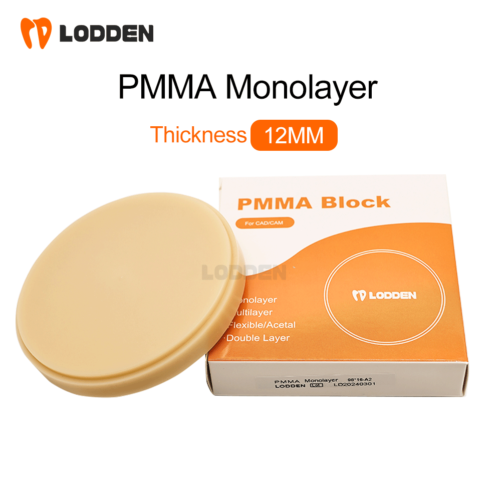 LODDEN Monolayer PMMA Disk 98x12mm Dental Laboratory Material Resin ...