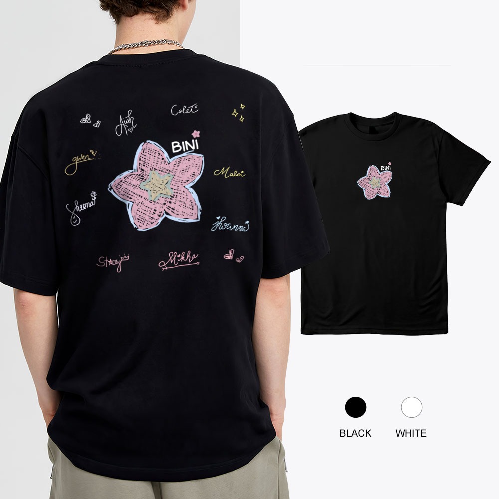 bini shirt pink five-pointed star design pure cotton T-shirt | Shopee ...