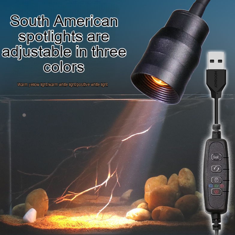 Three-color Dimming Aquarium Zoom Fish Tank Spotlight usb led Clip ...