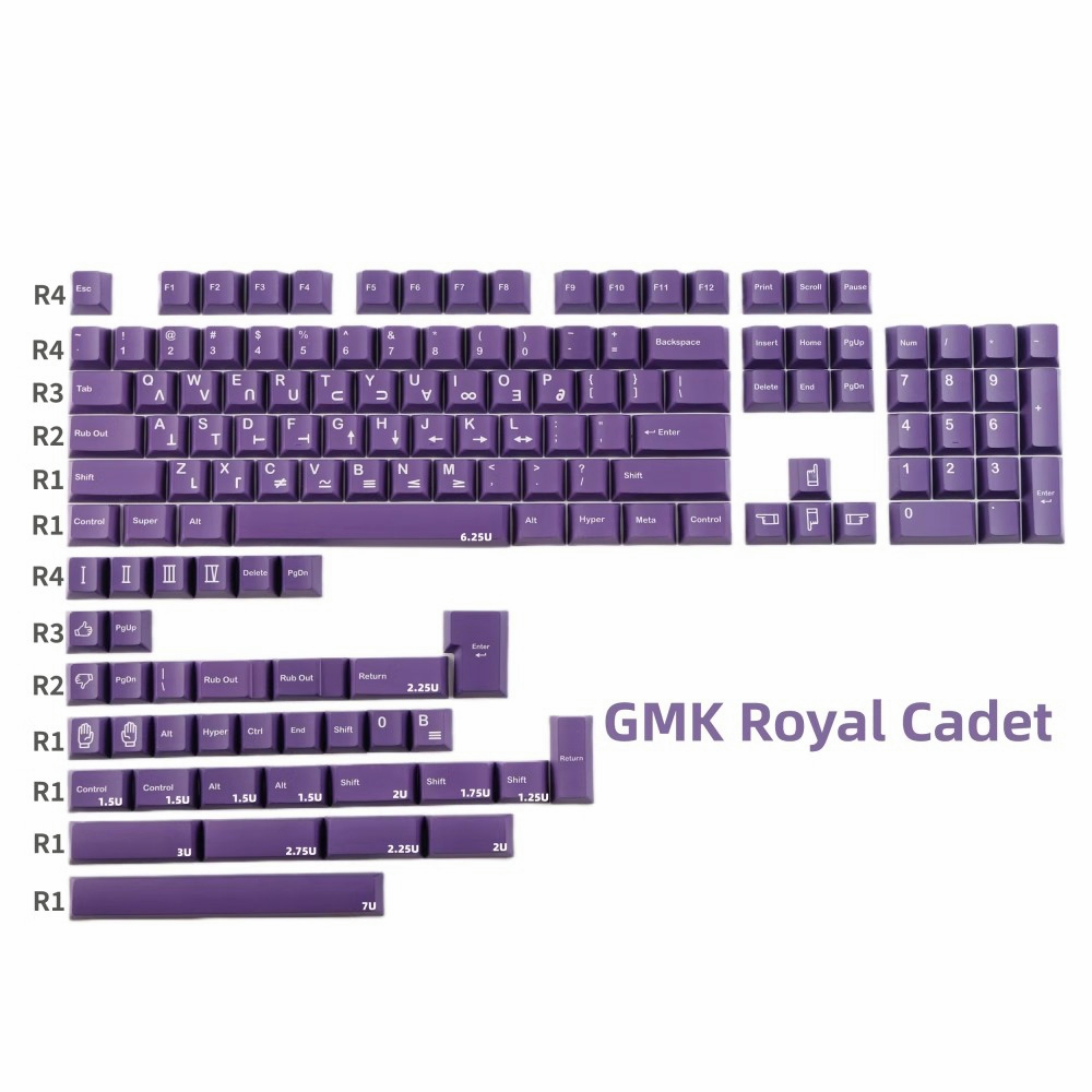 141 Keys GMK Royal Cadet Keycaps Cherry Profile Keycap Purple PBT Dye ...