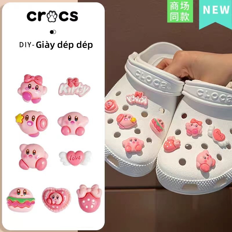 ((X) Resin Star Kirby Sandals Button Decoration Star Kirby Series Charm ...