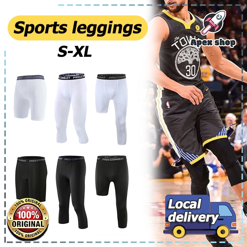 Basketball leggings For Men One Leg Compression Capri Tights Basketball ...
