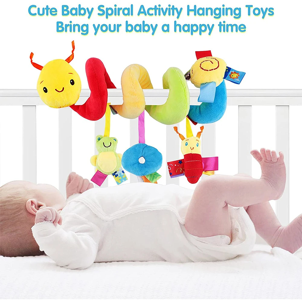 Baby Infant Bed Stroller Hanging Bell Rattle Plush，Baby color label bed ...