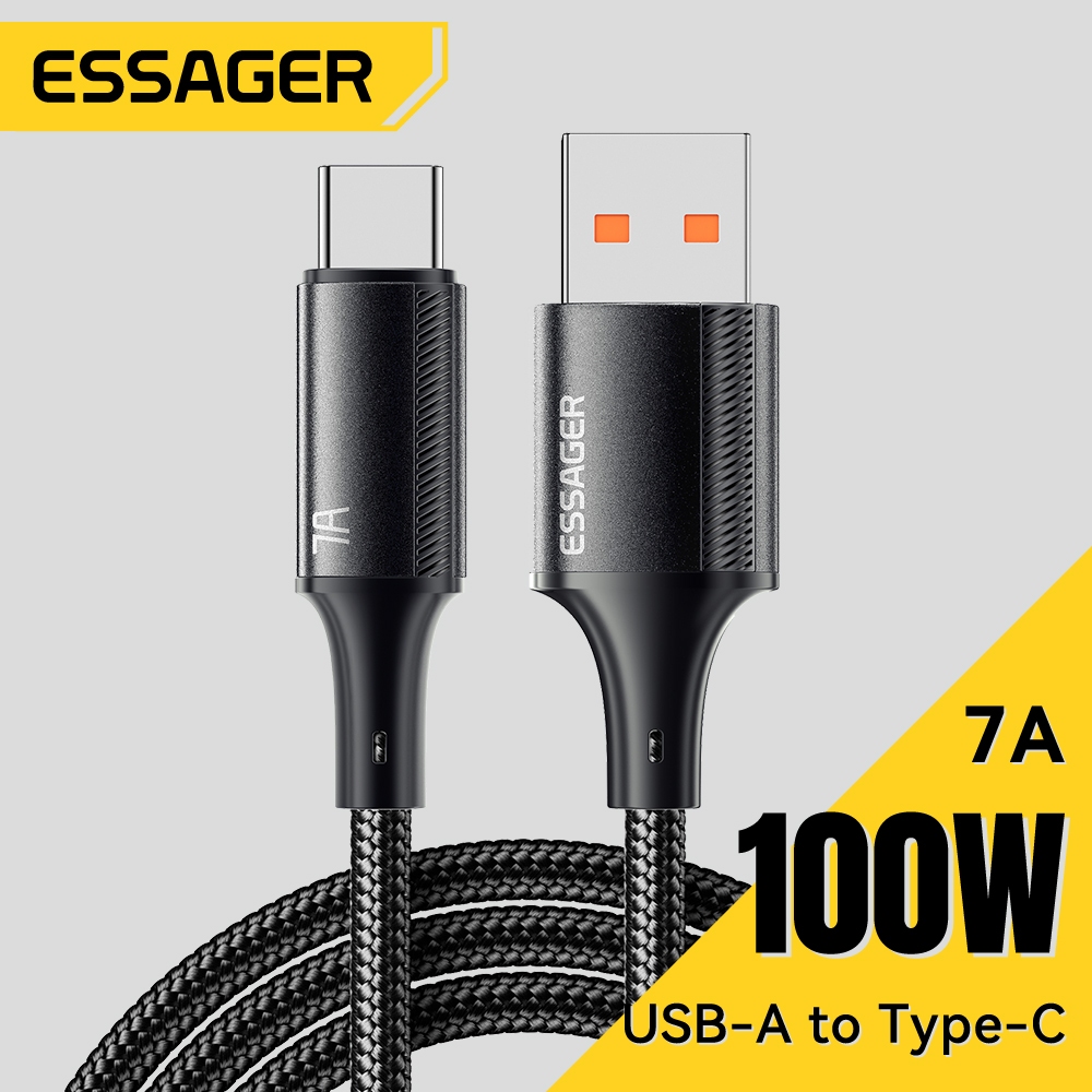 ESSAGER 100W 7A USB A To Type C Fast Charging data cable USB2.0 480Mbps | Shopee Philippines