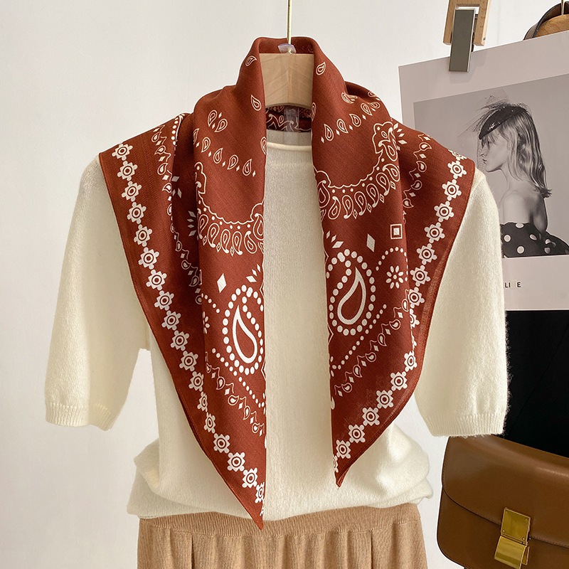 68*68CM New Cotton Scarf Square Neck Shawl Neckerchief Wrap Design ...