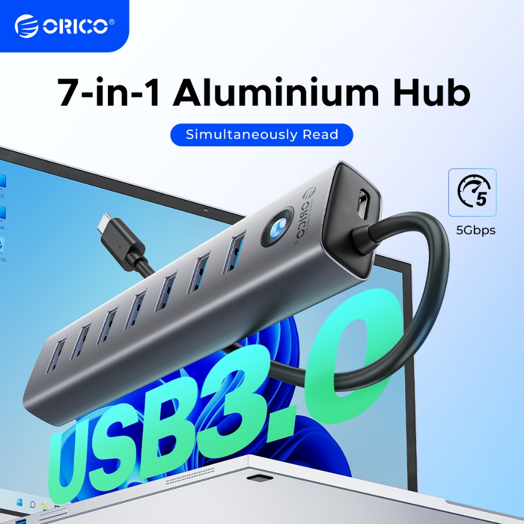ORICO 7-port USB 3.0 hub adapter Type-C Splitter 5Gbps high-speed ...