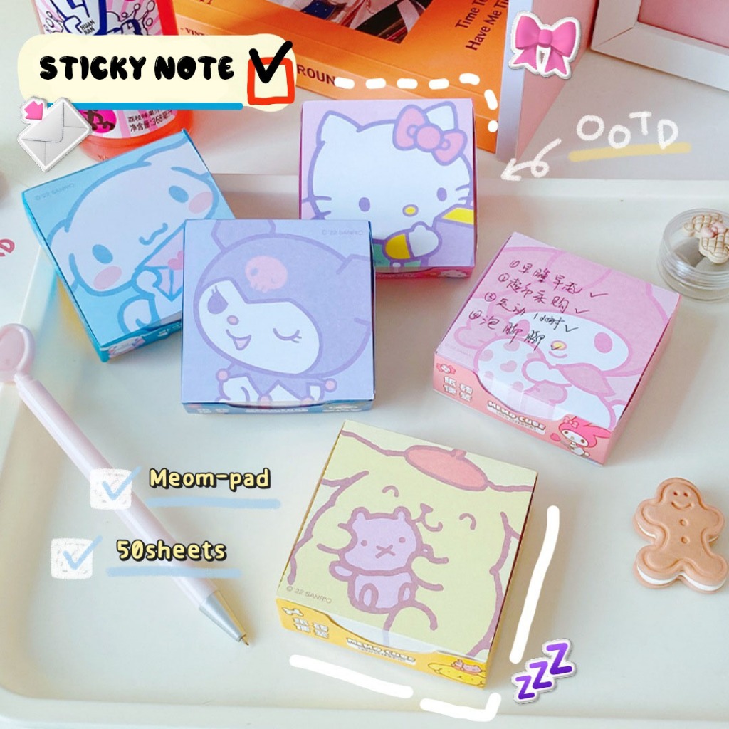 50sheets Cute Cartoon Sticky Note Pad Post-it Note Message Sticker ...