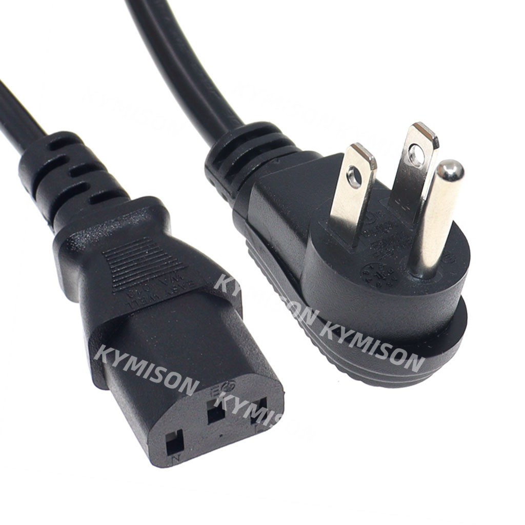 Nema 5-15P Flat Plug to IEC320 C13 Female Connector 18AWG Cable US Standard 3Prong Wire AC Power ...