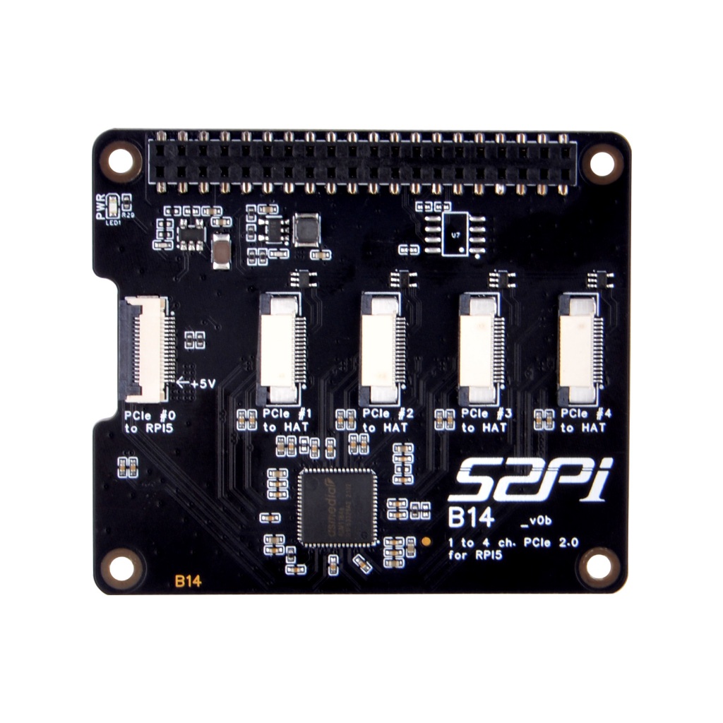 52Pi B14 Quad FPC PCIe HAT for Raspberry Pi 5 with Daisy-Chaining ...