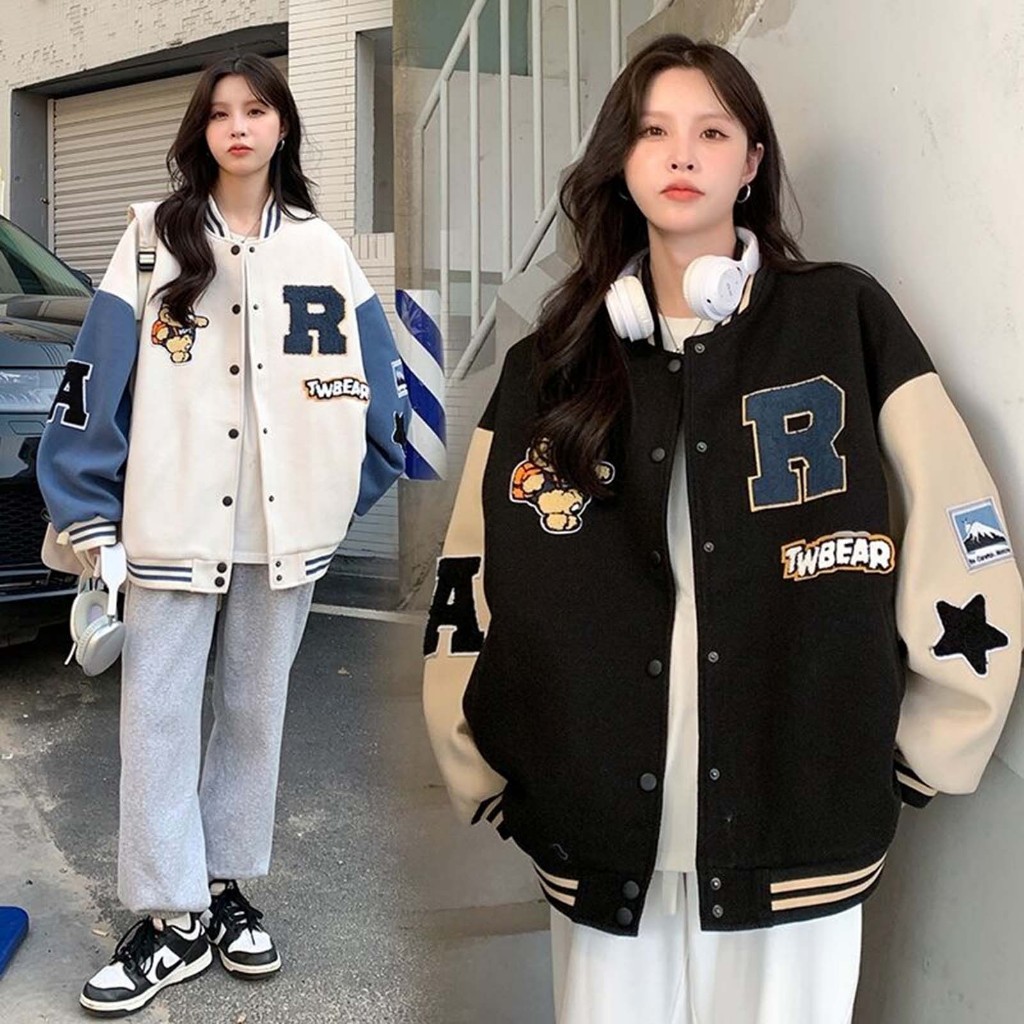 Women's Varsity Baseball Jacket Letterman Graphic Baseball Jacket Coat ...