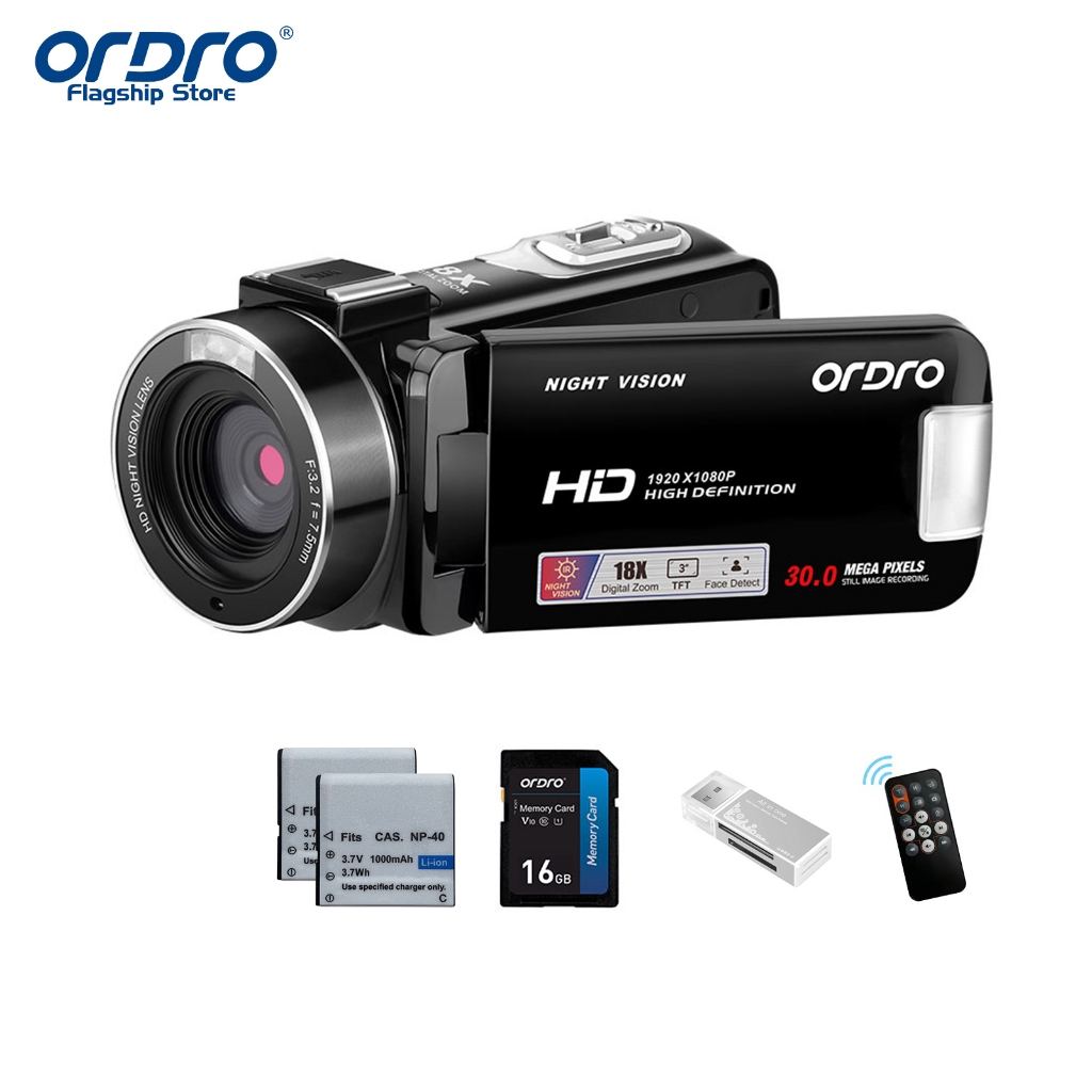 ORDRO HDV-B320 Full HD 1080P 30MP Camcorder 18X Digital Zoom IR Night ...