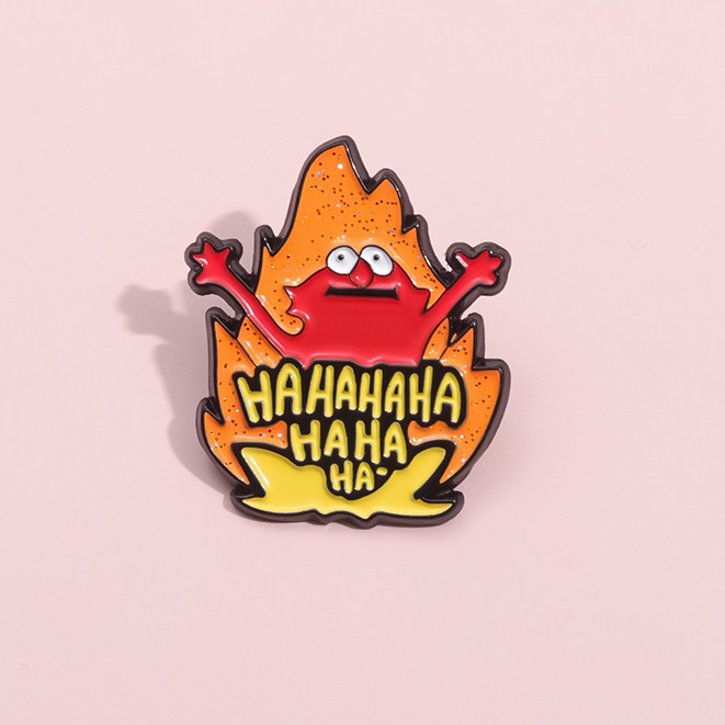 Anime Laugh Hahaha Brooch Pins Funny Cartoon Character Brooch Metal ...