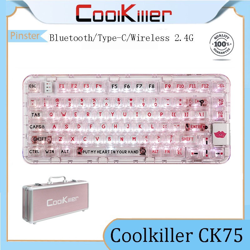 【Available in stock】CoolKiller CK75 full of peach gas transparent pink ...