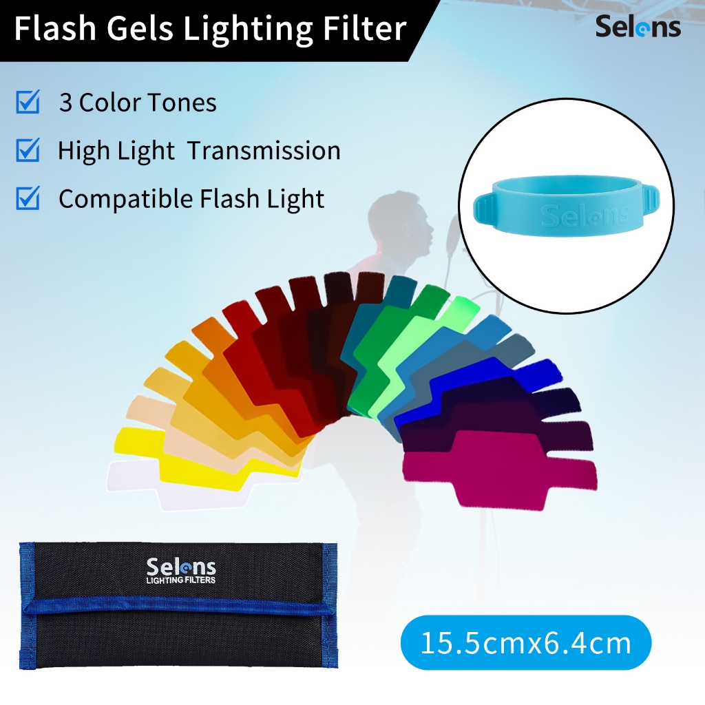 Selens Universal Flash Filter Lighting Color Gels 20PCS Combination ...