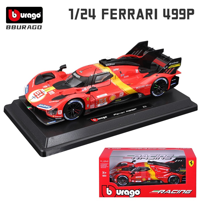 Bburago 1:24 24H Le Mans Rally Ferrari 499P #51 Champion Diecast Model 2017 Nissan GT-R Porsche ...
