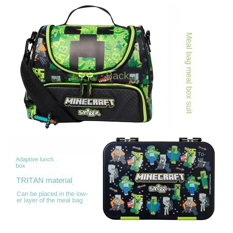 Australia smiggle Minecraft Meal Pack+Student Lunch Box | Shopee ...