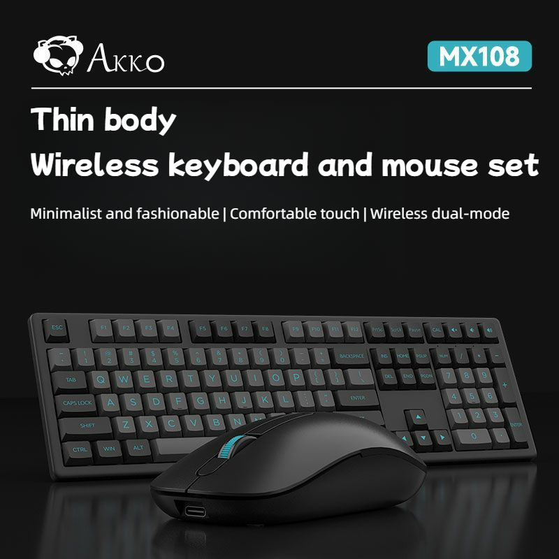 AKKO MX108 Keyboard and mouse set, wireless Bluetooth coding, office ...