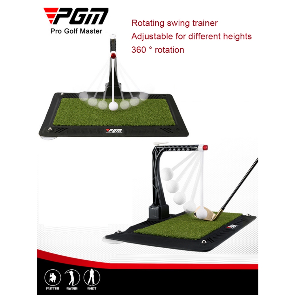 PGM adjustable high! 360 ° Rotating Golf Swing Practitioner Indoor Flat Strike Pad Impact ...
