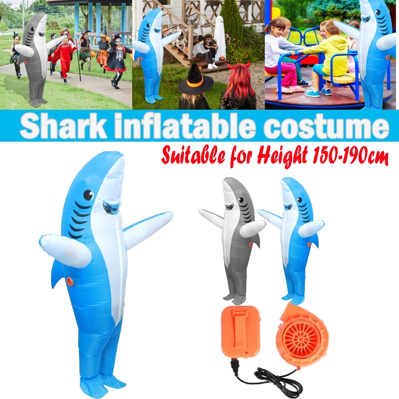 Inflatable Shark Costume Baby Shark Blow Up Costume Waterproof Shark ...