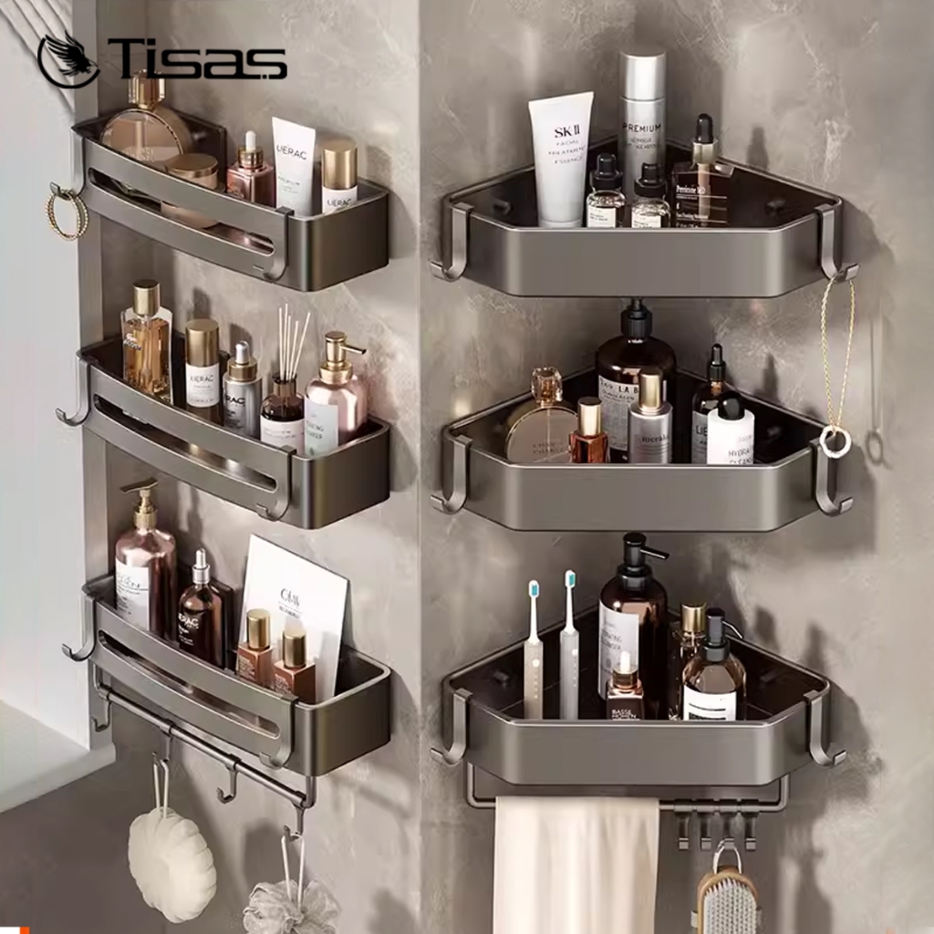 TISAS High Quality Non-rust Space Aluminum Bathroom Rack Organizer ...