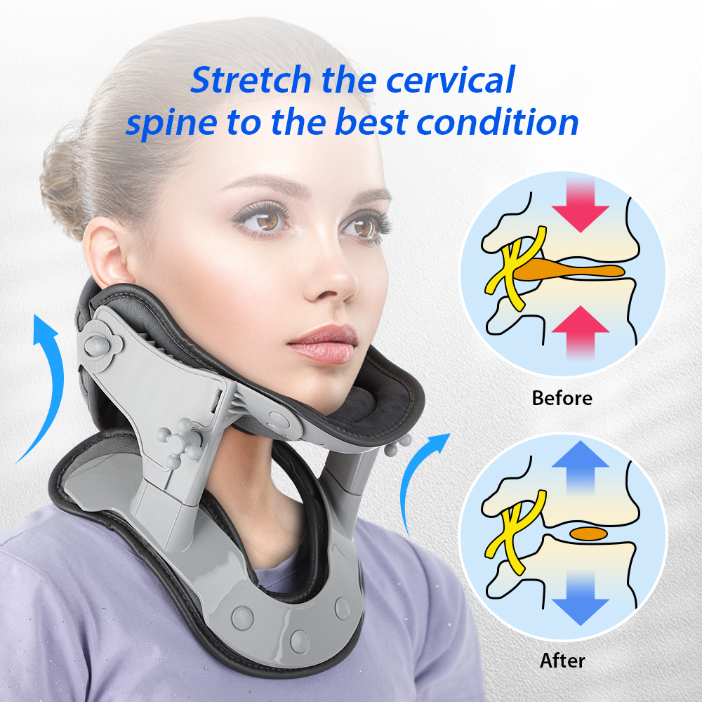 Heating Neck Cervical Traction Hot Compress Adjustable Collar Spine ...