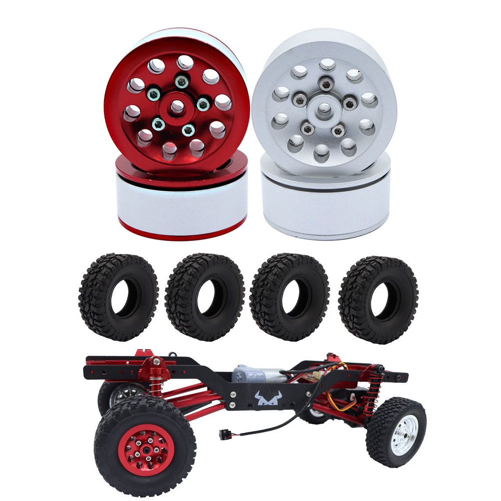 MN78 MN82 Metal Beadlock Wheel Hub Rims with Tires for 1/16 WPL C14 C24 ...