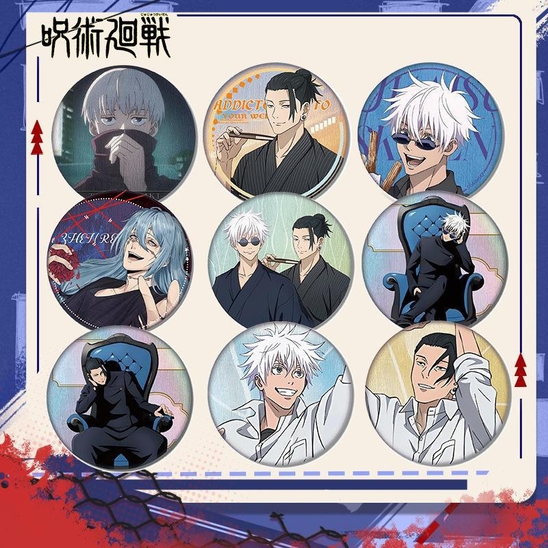 Anime Jujutsu Kaisen Gojo Inumaki Toge Geto Metal Badge Button Brooch ...