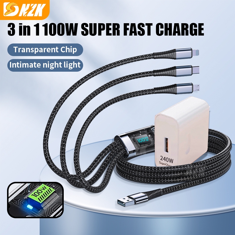 [New store promotion]3 in 1 charger PD100W Super fast Charging Cable ...