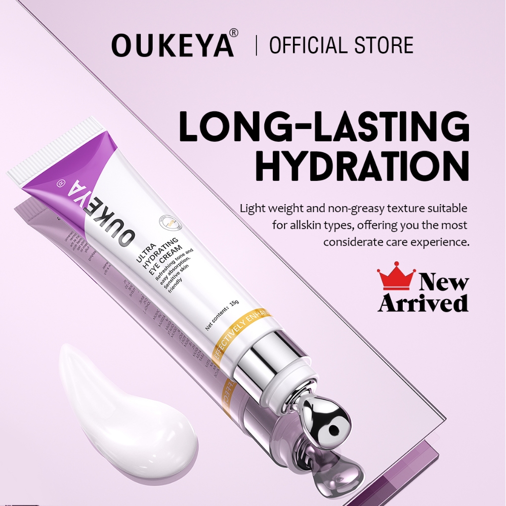 OUKEYA Eye Cream for Dark Circles and Puffiness, Caffeine, Vitamin E ...