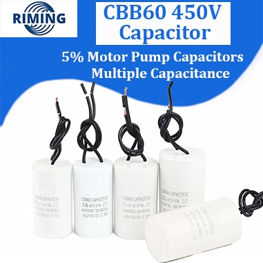 CBB60 Capacitor 450V AC 3UF 4UF 5UF 6UF 8UF 10UF 12UF 15UF 18UF 20UF ...