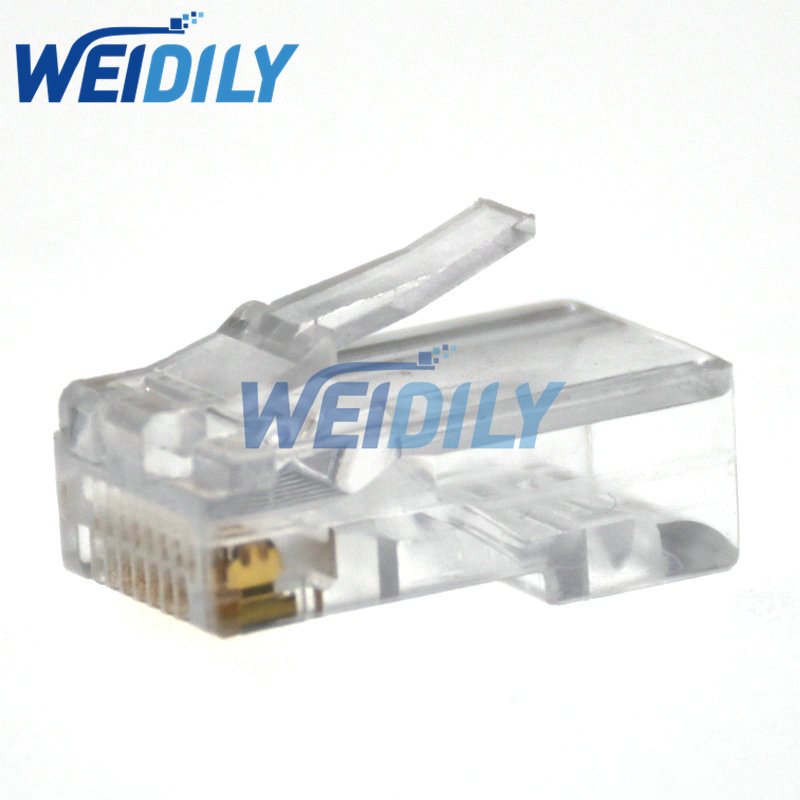 10PCS Crystal Head RJ45 CAT5 CAT5E Modular Plug Gold Plated Network ...